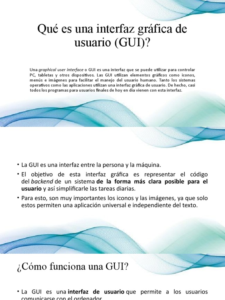 Qué Es Una Interfaz Gráfica de Usuario (GUI) ? | PDF | Interfaces ...