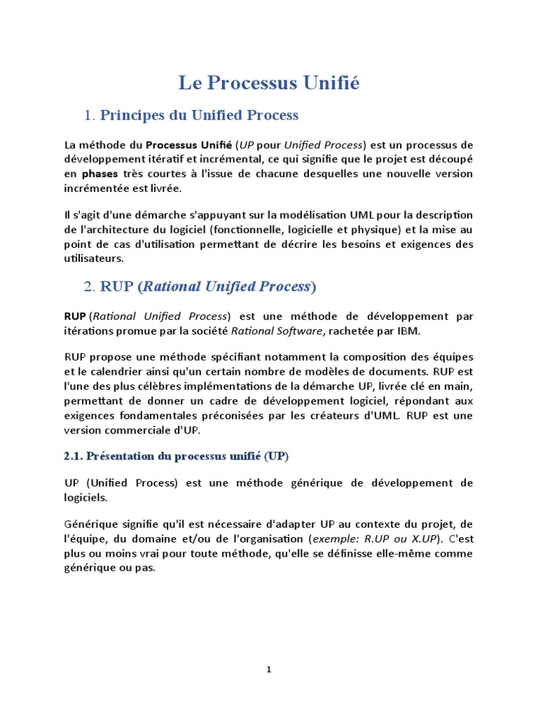 Introduction au Processus Unifié | PDF | Architecture de logiciel | Cas ...
