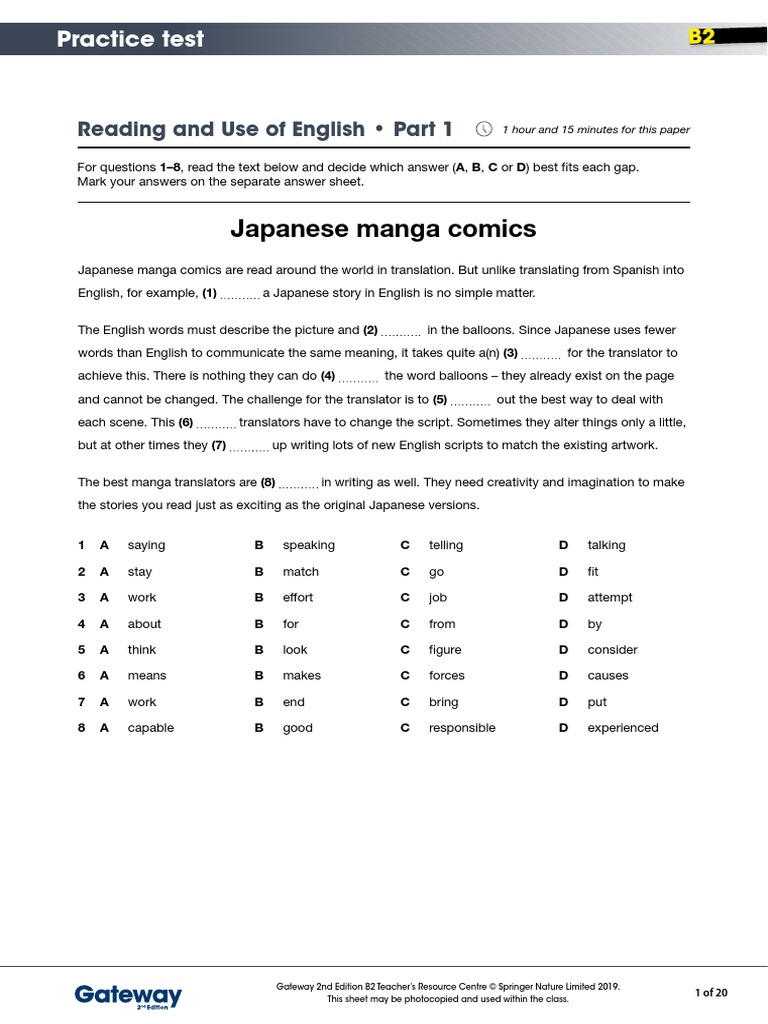 B2 Practice Test PDF | PDF | Snapchat