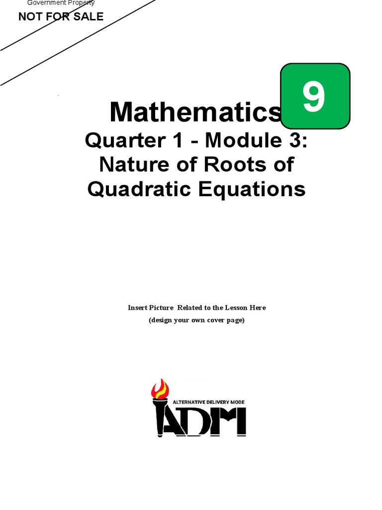 Math9 Q1 Mod3 QuadraticEquation Version3 | PDF | Quadratic Equation ... Math9 Q1 Mod3 QuadraticEquation Version3 | PDF | Quadratic Equation ...