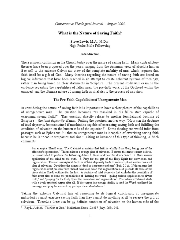 Understanding Saving Faith in Theology | PDF | Grace In Christianity ...