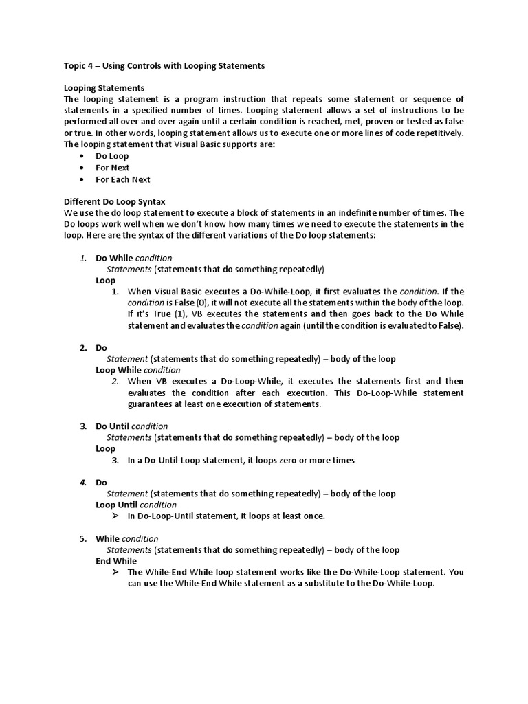 Topic 4 | PDF | Control Flow | Computer Programming