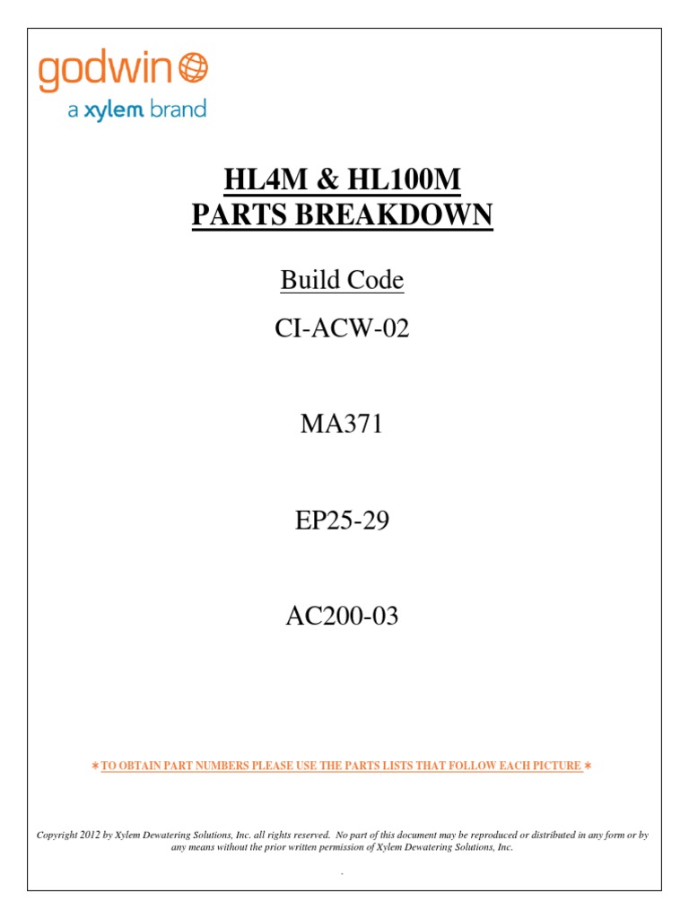Godwin HL 100 M | PDF | Screw | Manufactured Goods