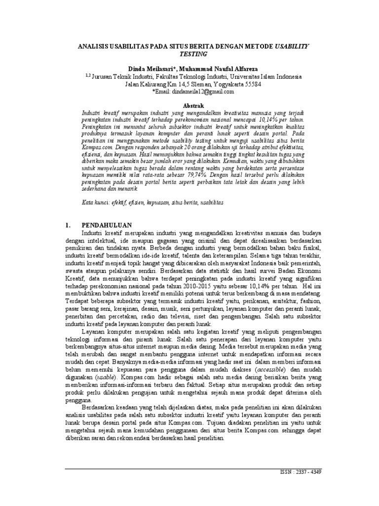 Ienaco 49 - Dinda Meilasari, Muhammad Naufal Alfareza - Analisis Usabilitas Pada Situs Berita ...