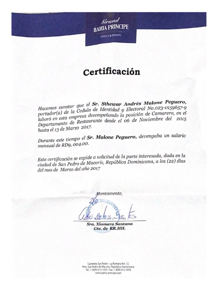 Certificación | PDF