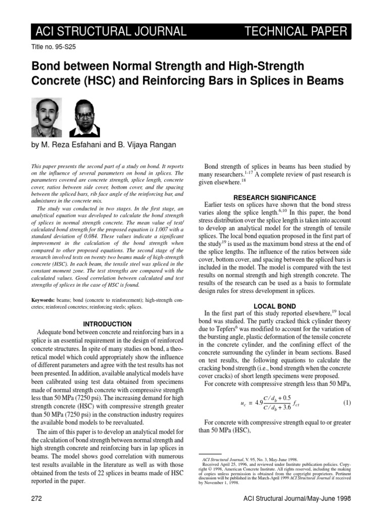 Bond Between Normal Strength and High-Strength Concrete (HSC) and ...