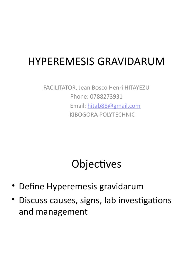 Understanding Hyperemesis Gravidarum | PDF | Nausea | Medical Specialties