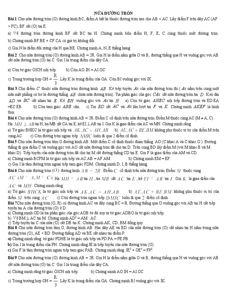 Nửa Đường Tròn | PDF