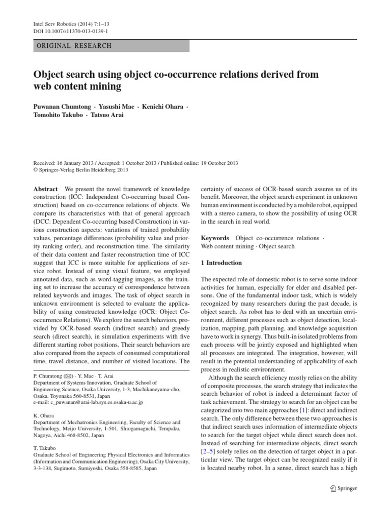 Object Search Using Object Co-Occurrence Relations Derived From Web ...