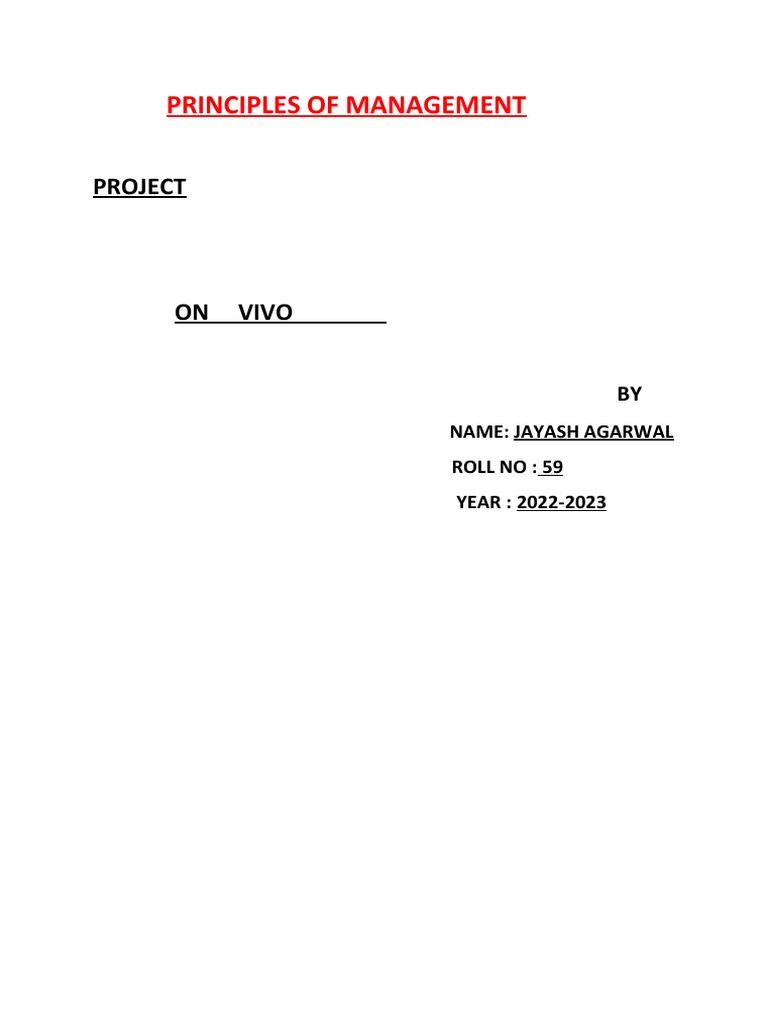 PRINCIPLES OF MANAGEMENT Project | PDF | Chief Executive Officer | Goal