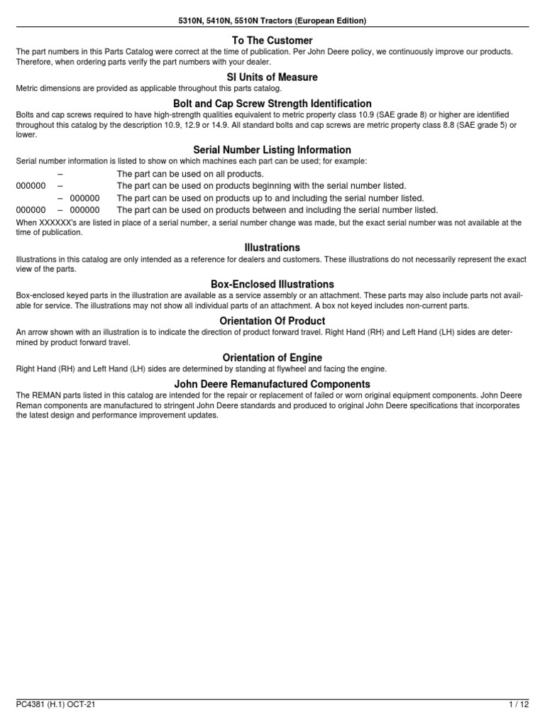5310N 5410N 5510N Tractors Europe Edition Introduction | PDF | Screw ...