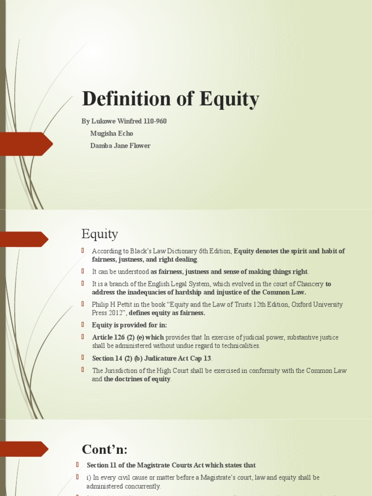 Defining Equity: An Exploration of the Concept of Fairness in the Legal ...
