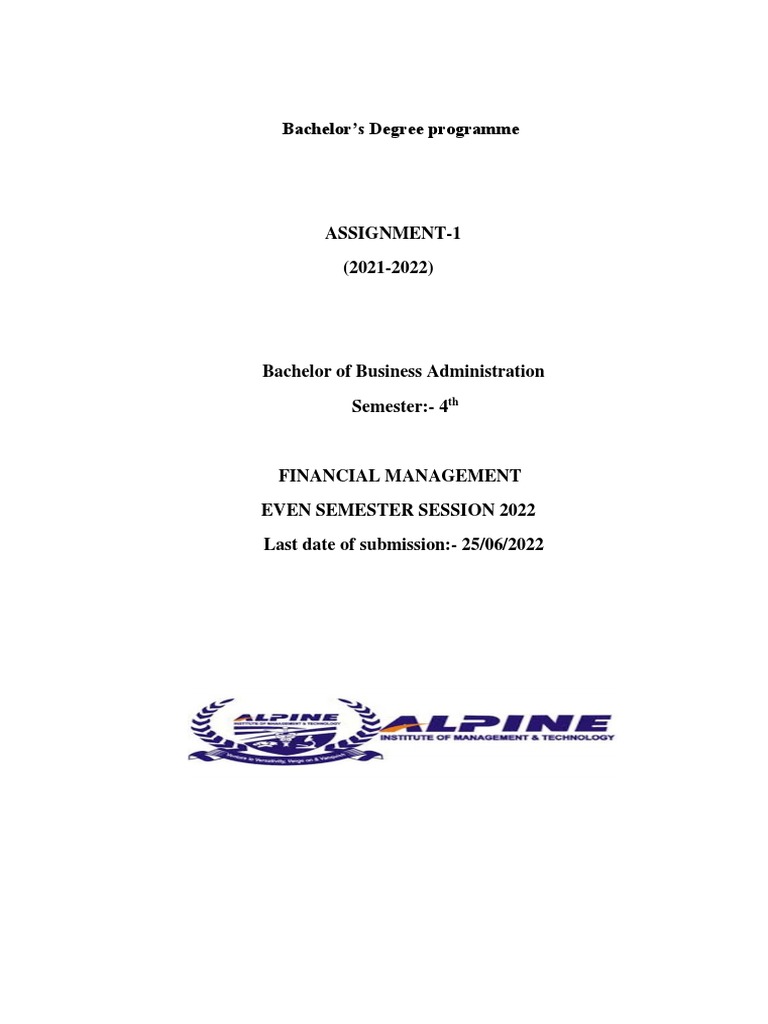 Assignment Bba 4th Sem | PDF | Cost Of Capital | Discounting