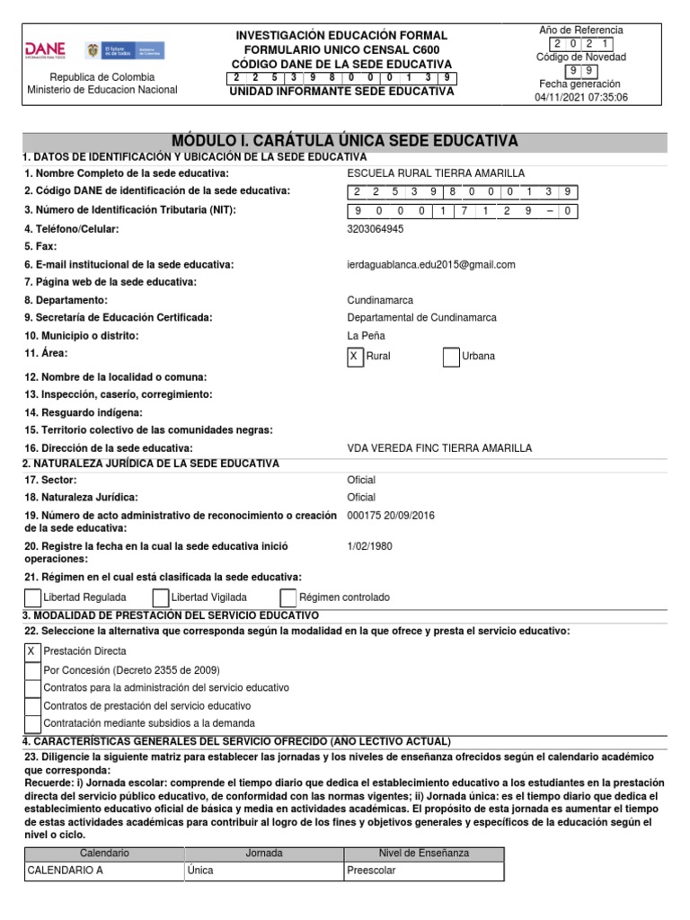 Formulario | PDF | Educación primaria | Tecnología de información y ...