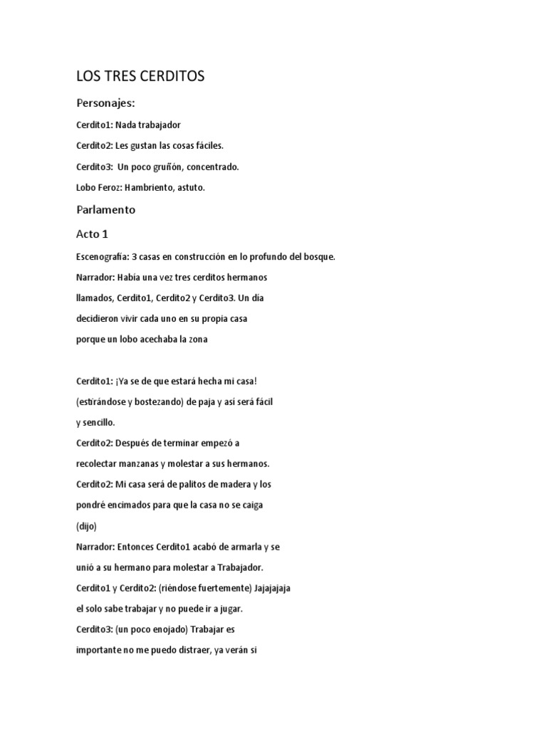 Los Tres Cerditos Mmm Pdf