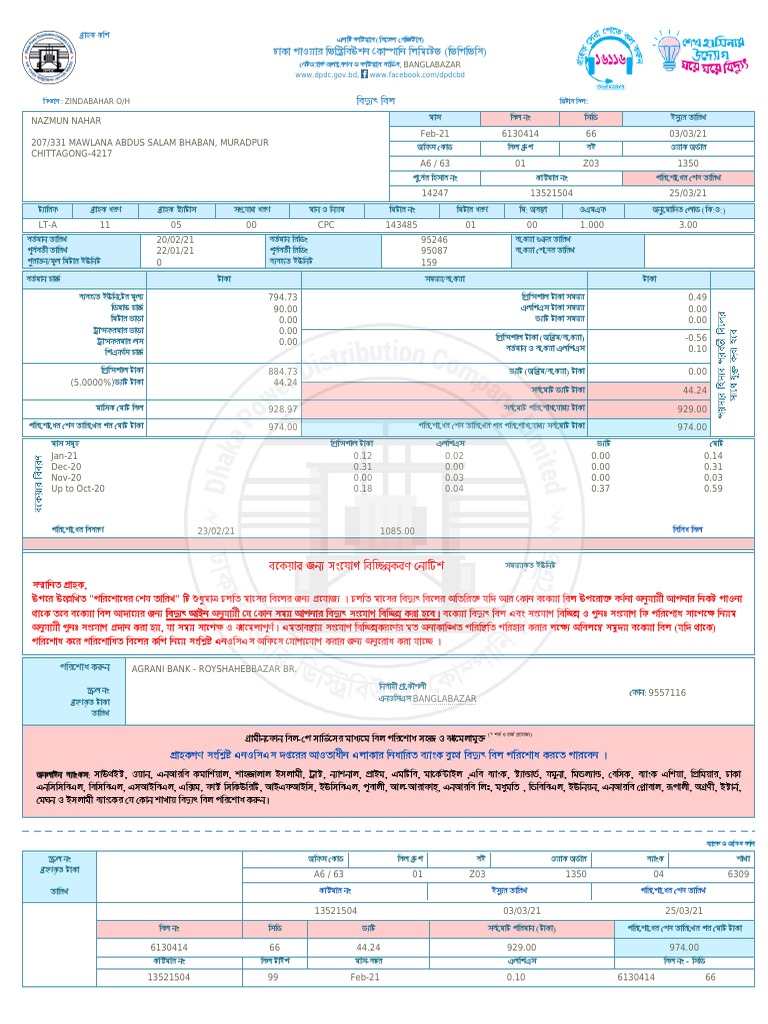 Electricity Bill | PDF