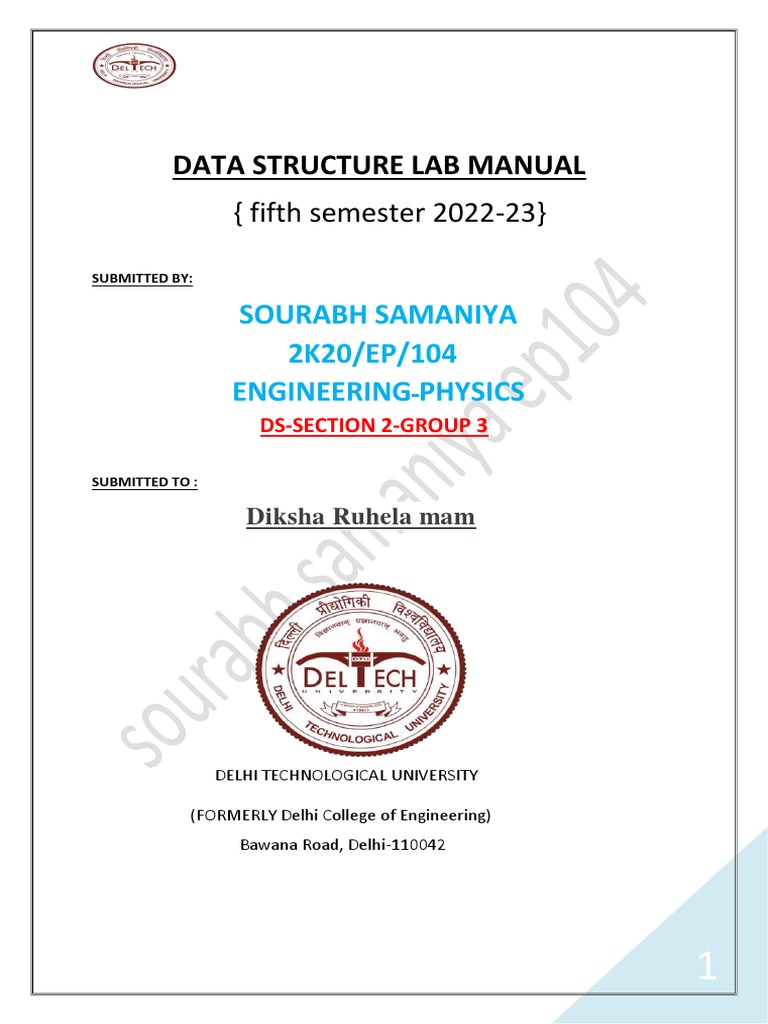 Data Structures Lab Manual Program on Stack Implementation | PDF | Engineering | Computer Science