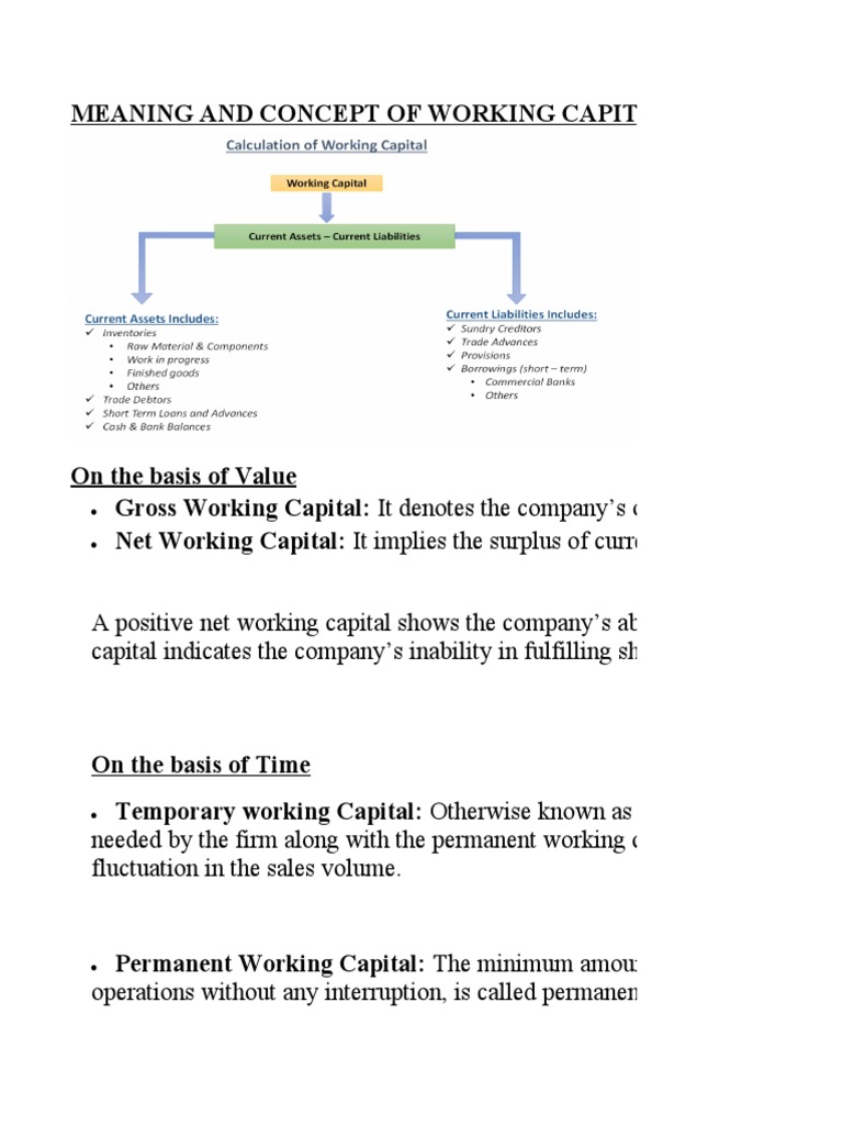 Working Capital Pdf Working Capital Inventory