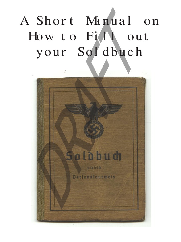 How to Fill out your Soldbuch | PDF