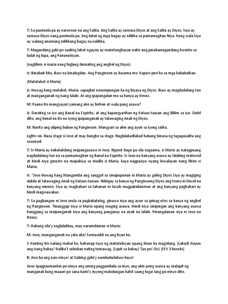 Final Script Panunuluyan | PDF