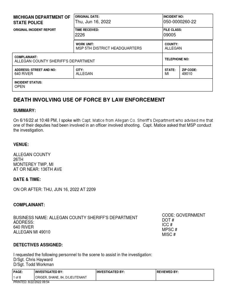MSP Nagle Report | PDF | Firearms