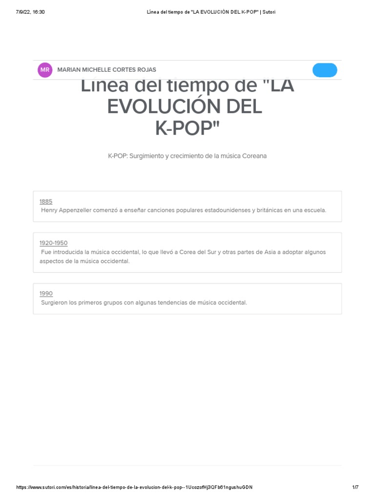 Línea Del Tiempo de - LA EVOLUCIÓN DEL K-POP | PDF | Música pop | Musica Popular