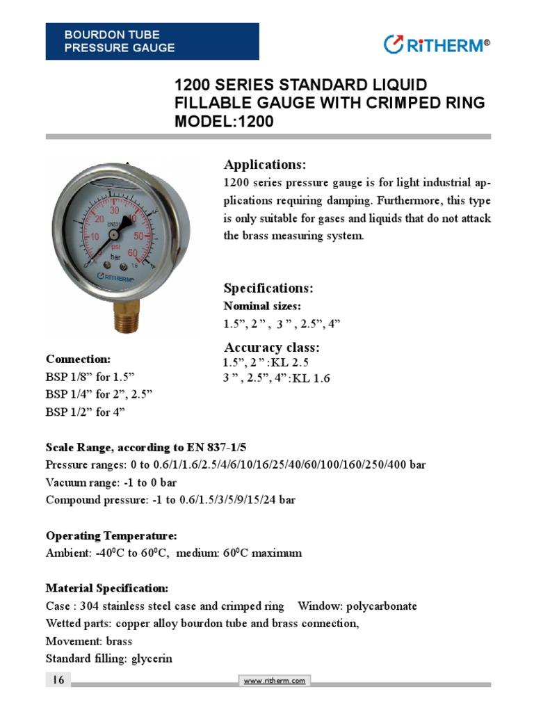 Manometro RITHERM | PDF