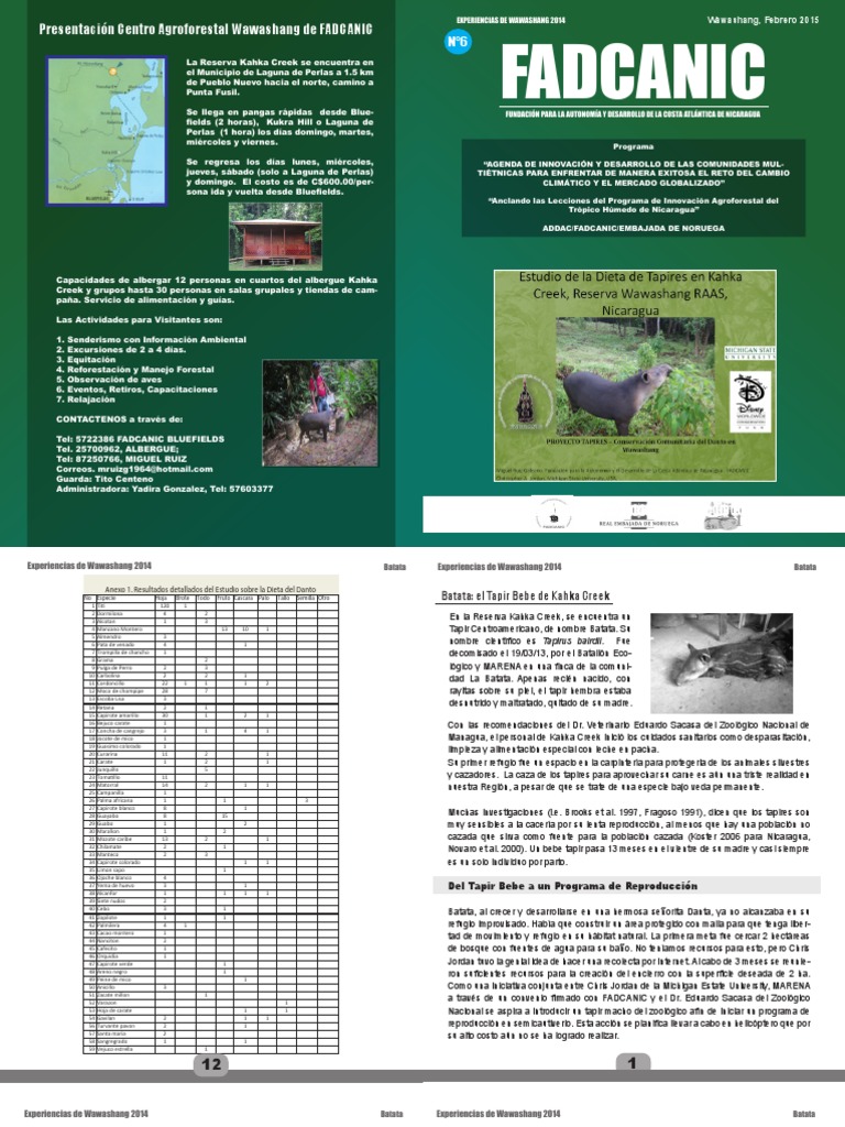 Reserva Kahka Creek-Experiencias Crianza Del Tapir-InformeFebrero2015 ...