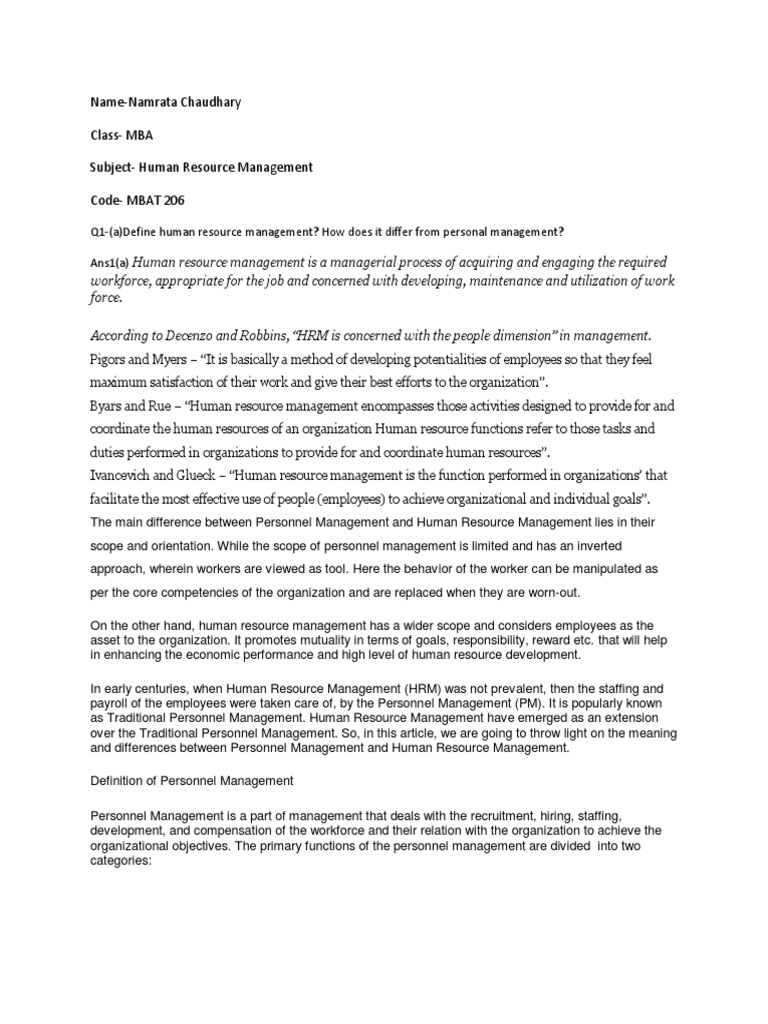 Human Resource Management | PDF | Human Resource Management | Human ...