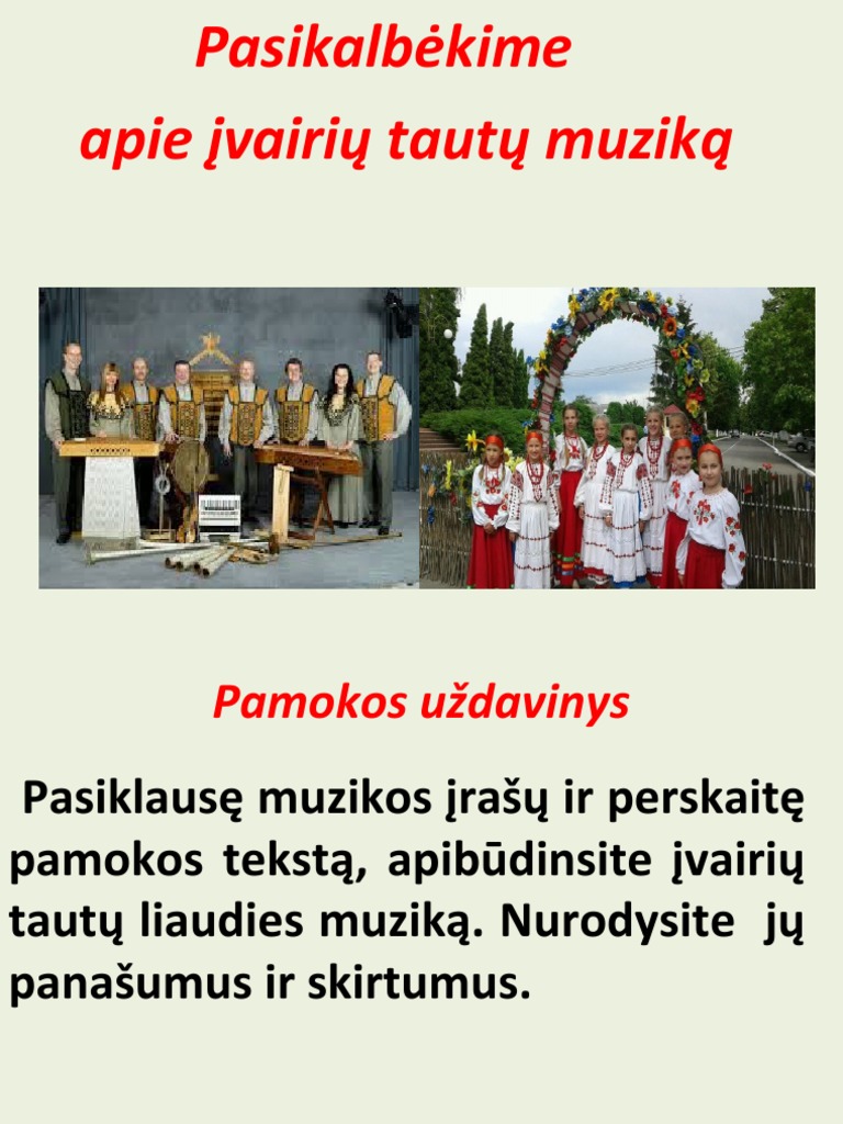 5 KL Pasikalbekime Apie Ivairiu Tautu Muzika | PDF