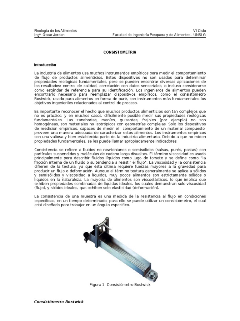 Consistometría | PDF | Líquidos | Alimentos
