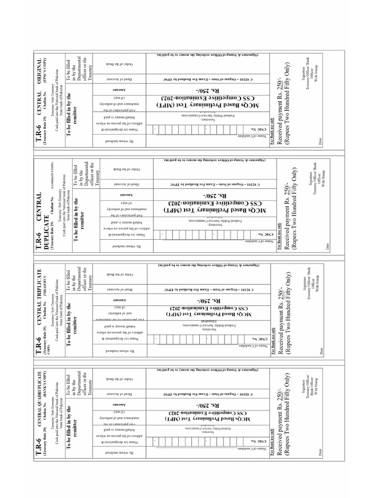 Microsoft Word - Challan Form of MPT - Challan Form of MPT | PDF