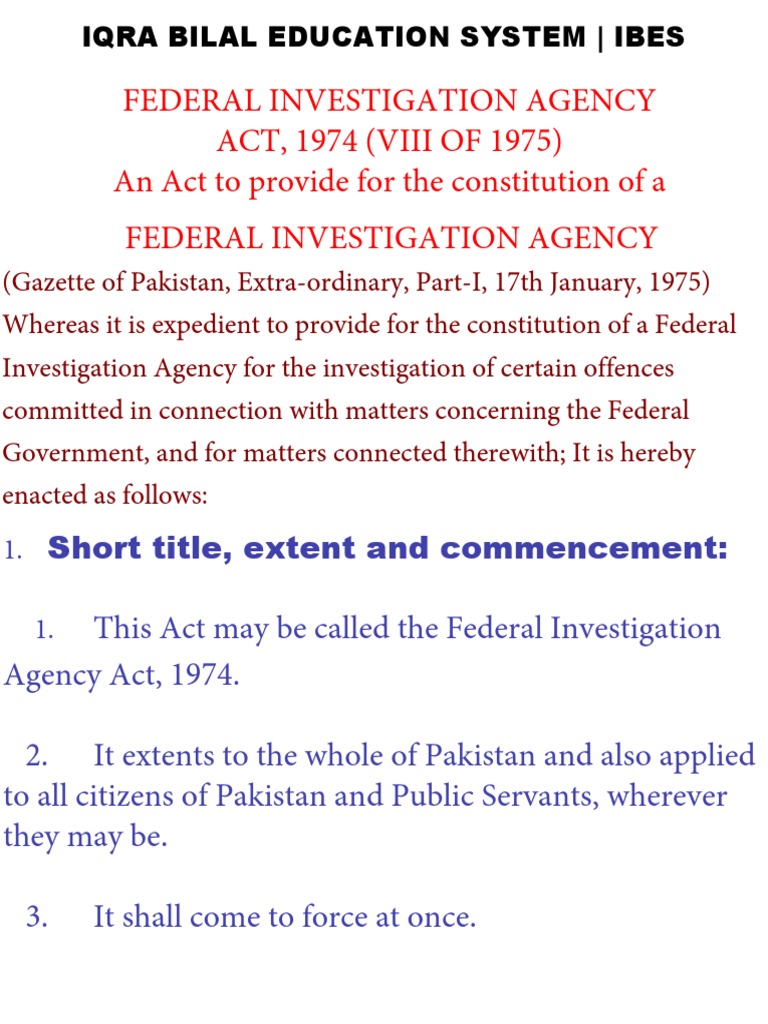 Fia-Act-1974 Ibes | PDF | Government | Justice