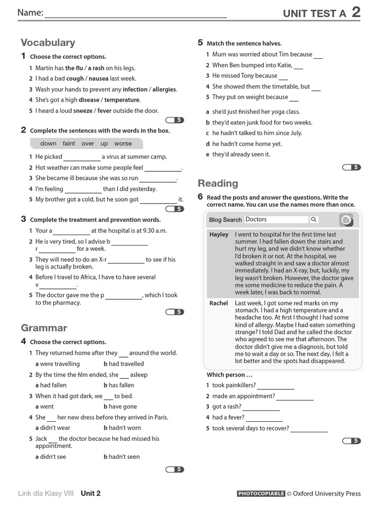 Link L8 U2 Unit Testa Pdf Infection Public Health