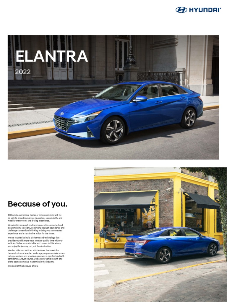 2022 Hyundai ELANTRA Product Card - EN | PDF | Vehicles | Motor Vehicle