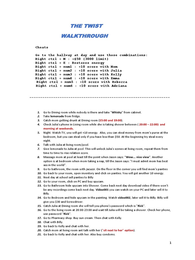 58644_The_Twist_Walkthrough | PDF