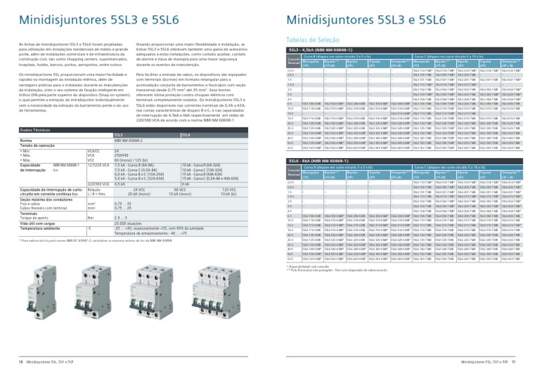 Tabela Disjuntores Siemens | PDF