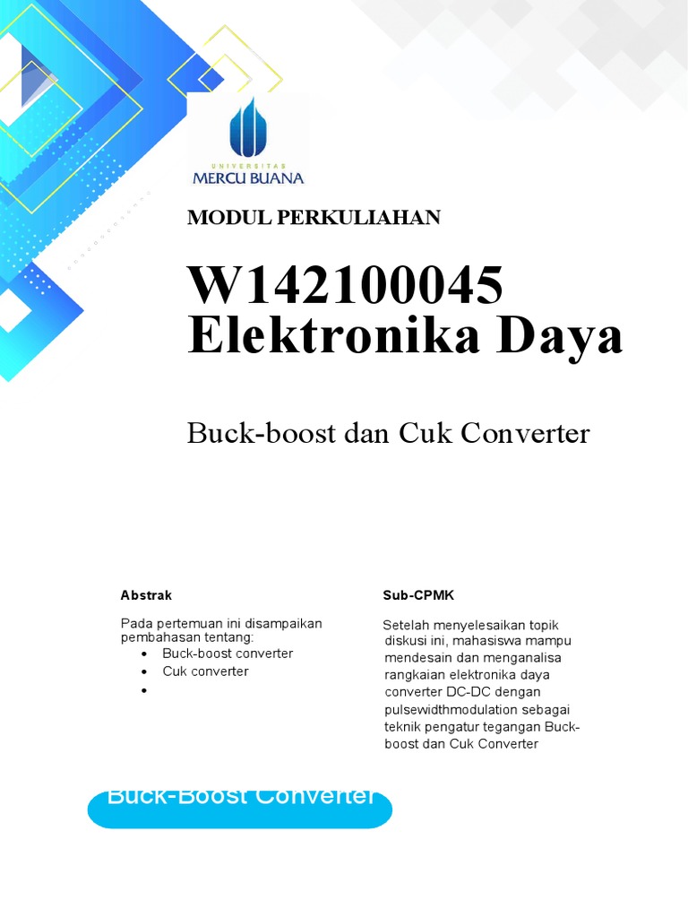 ELDA-6 - BUCK-BOOST DAN CUK CONVERTERdocx | PDF | Sains & Matematika