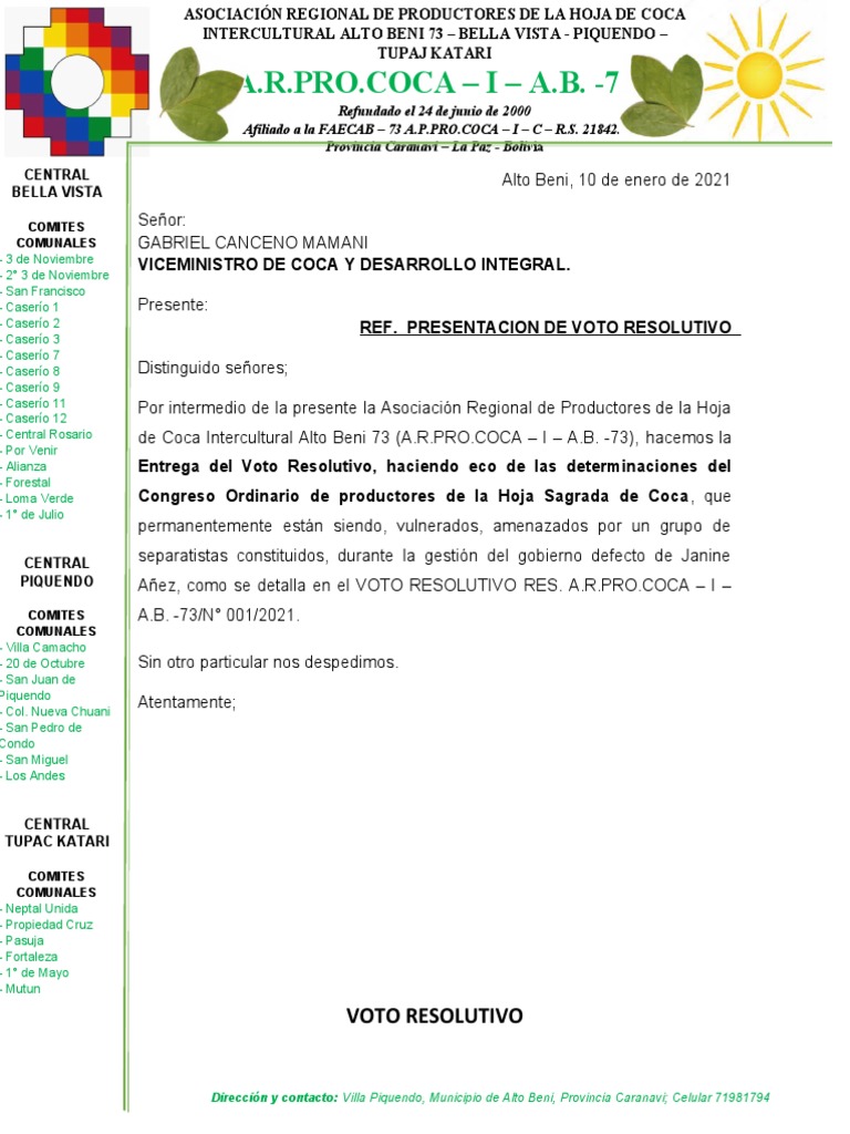 Voto Resolutivo Oficial | PDF | Gobierno