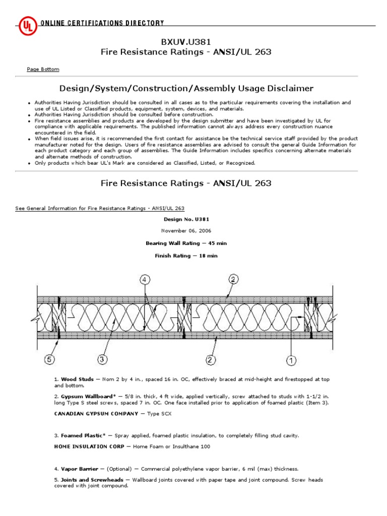 Ul Ansi 263 | PDF | Drywall | Building Materials
