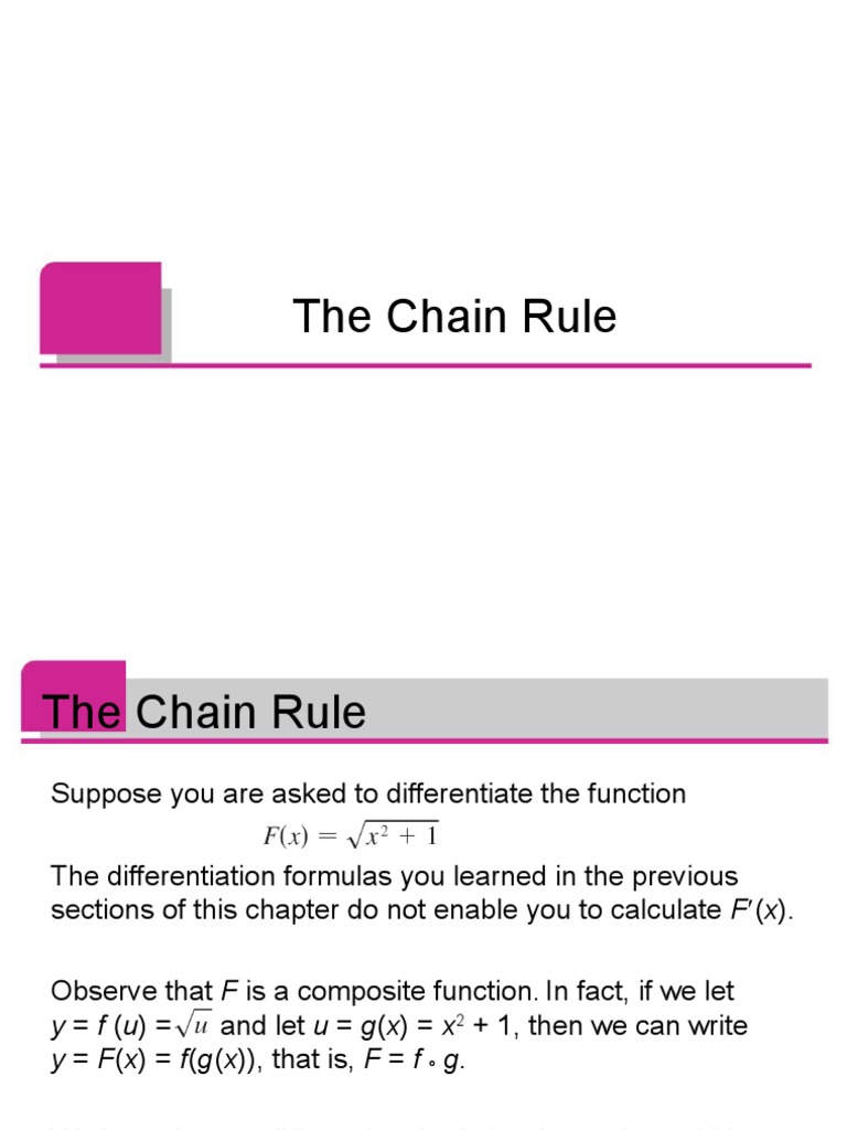 The Chain Rule | PDF | Derivative | Function (Mathematics)