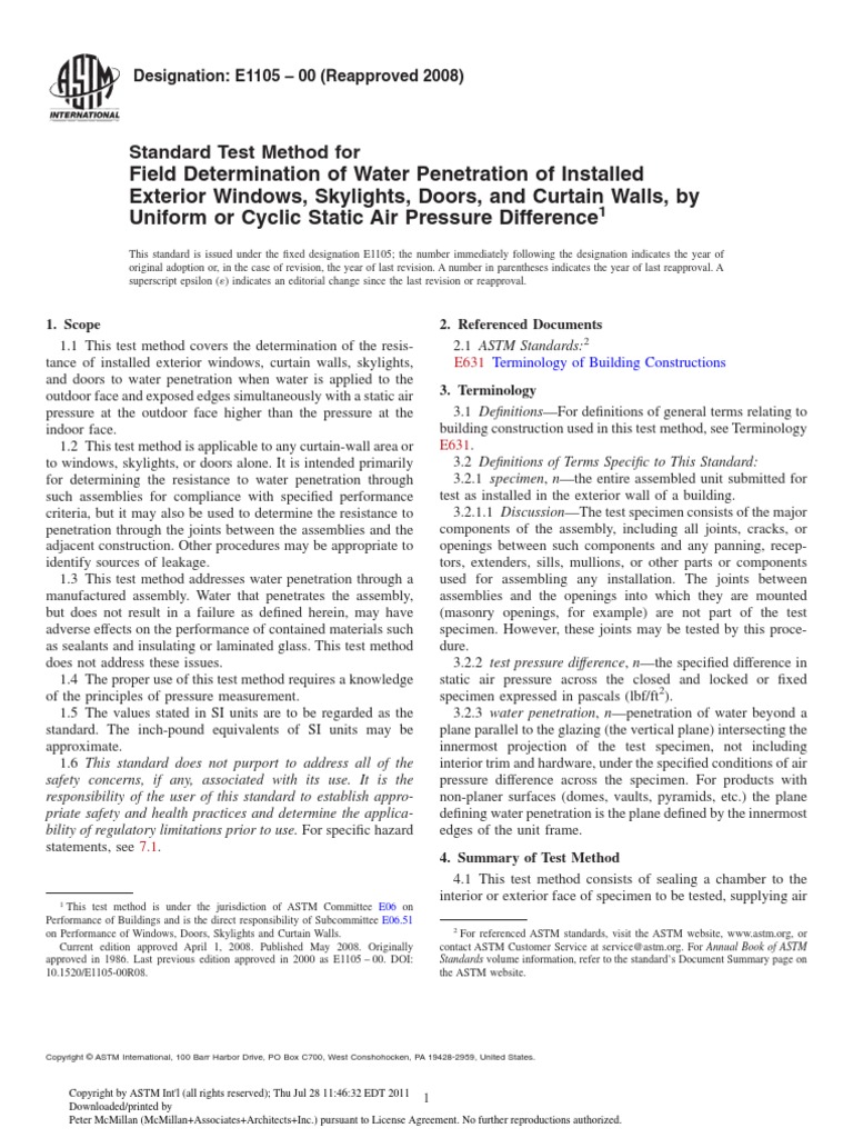 Astm E1105-00 | PDF | Pressure | Calibration