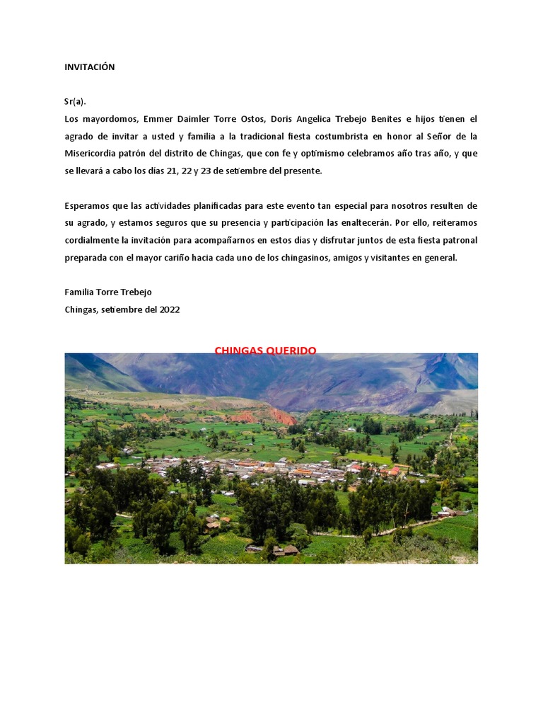 Chingas Invitacion 2022-Corregido Final | PDF | Hogar, jardinería y bricolaje
