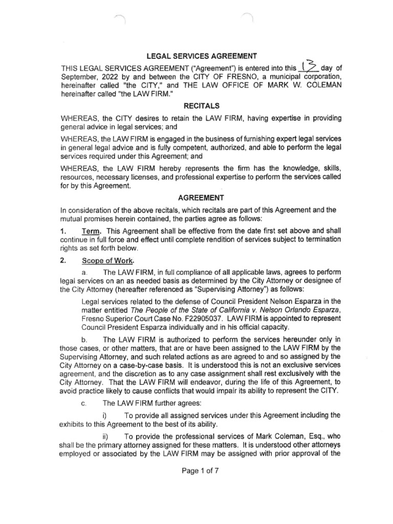 Legal Services Agreement | PDF