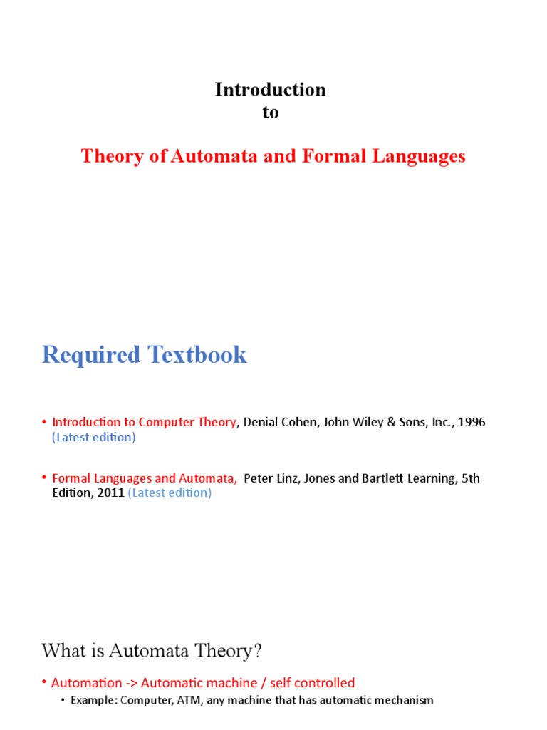 TA&FL Lec 01 | PDF | Automata Theory | Discrete Mathematics