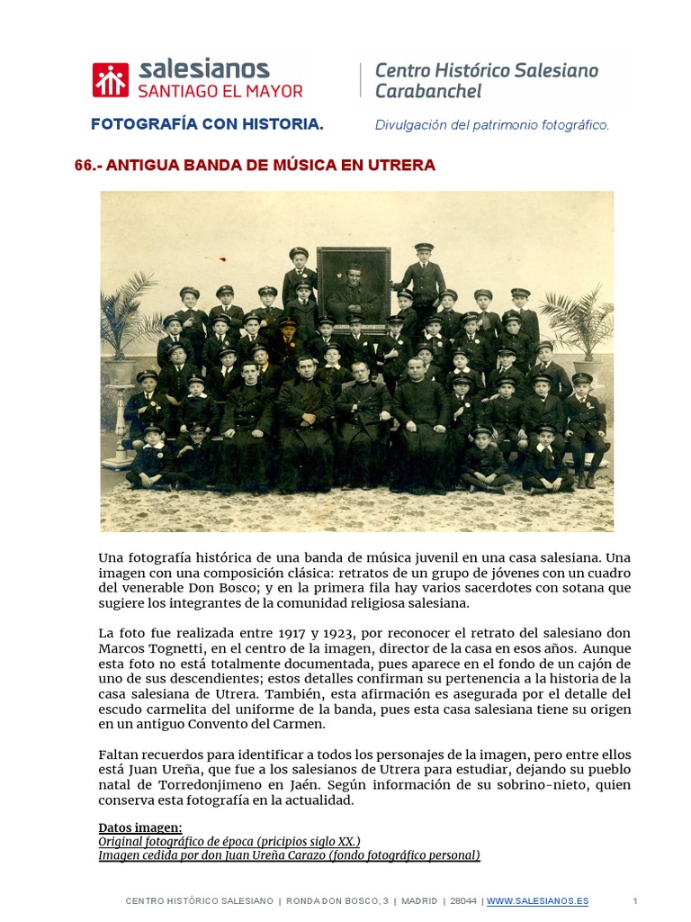 Banda música salesiana Utrera 1917-1923 | PDF