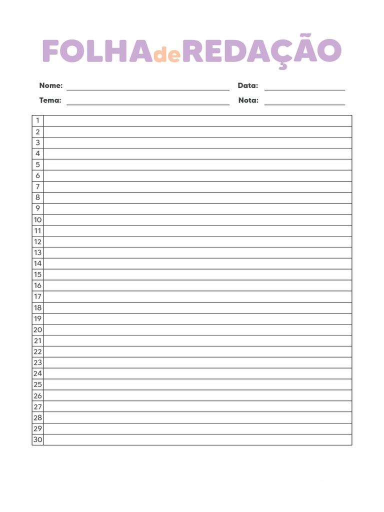 Folha de Redação | PDF