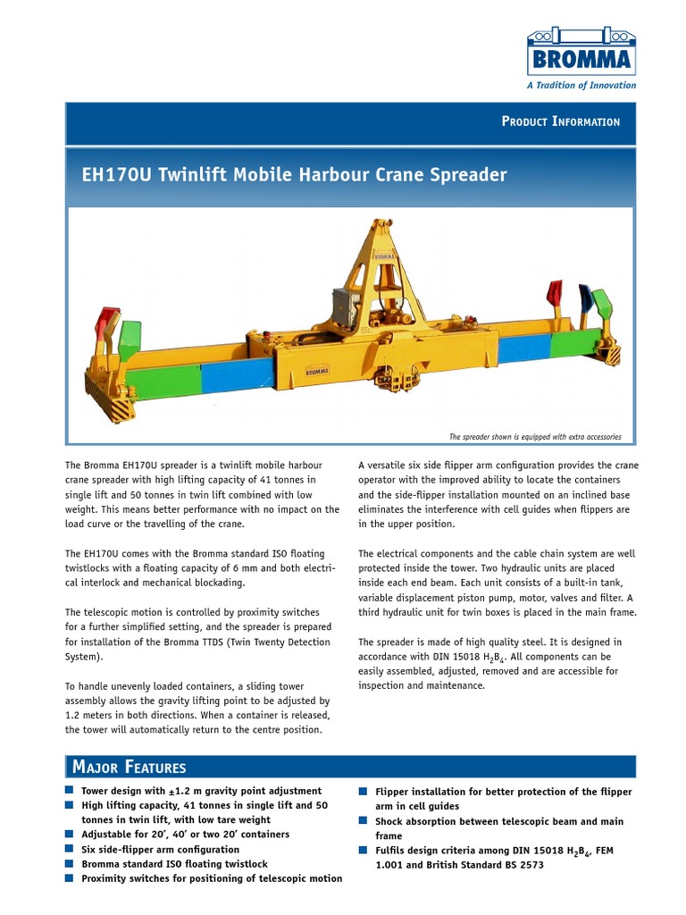 Manual Spreader EH170U - Spreader Twin Lift | PDF | Elevator | Crane (Machine)