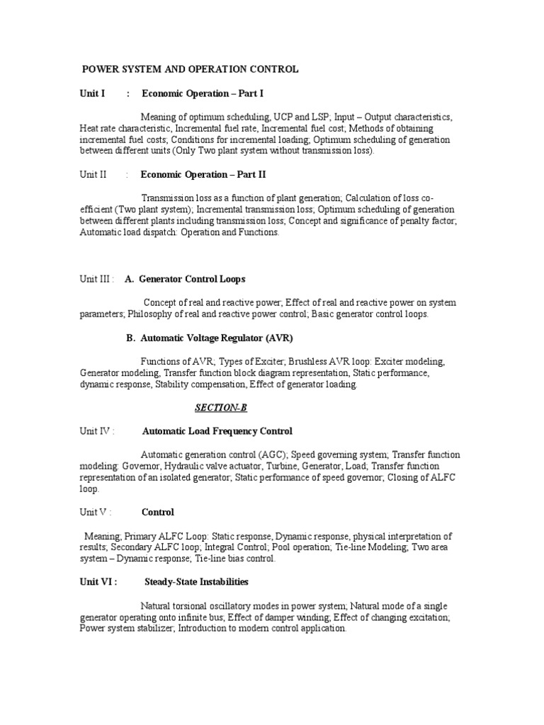 Power System Operation and Control Overview | PDF | Electric Power ...
