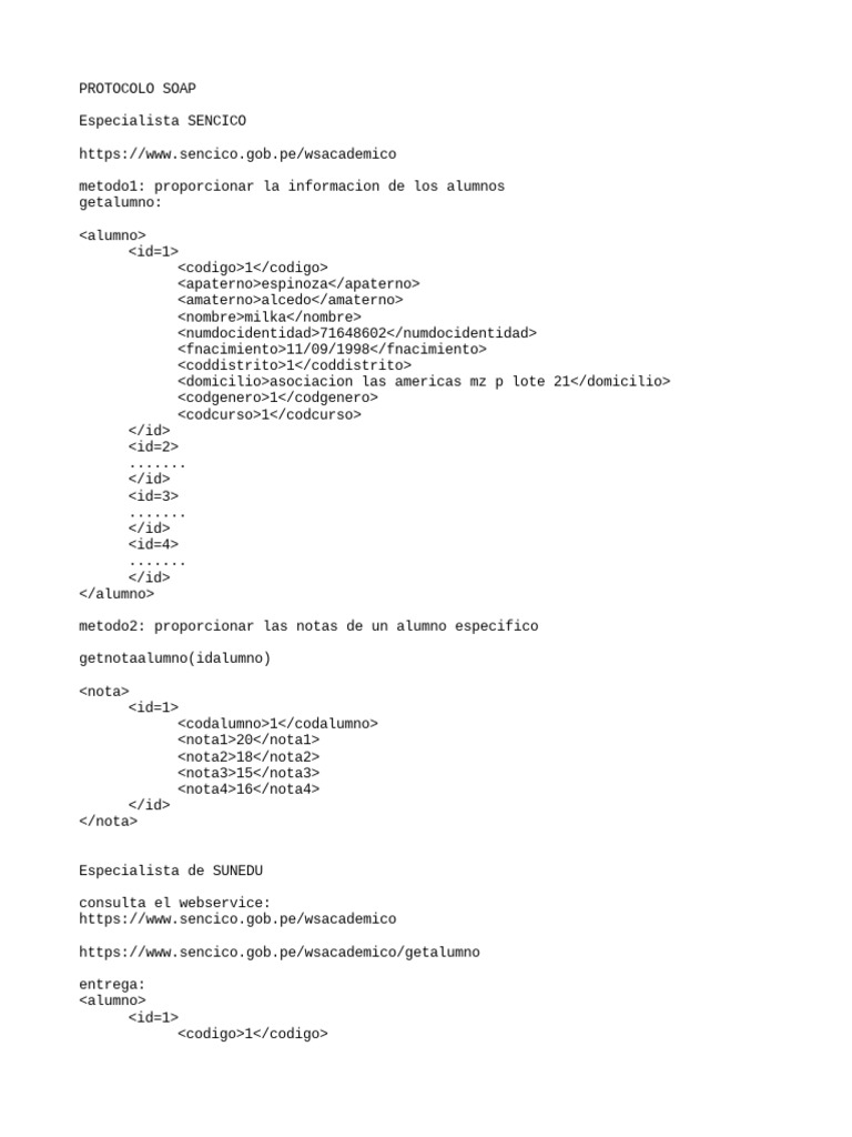 Recurso - Ejemplo de Uso Del Protocolo SOAP y REST | PDF | Informática